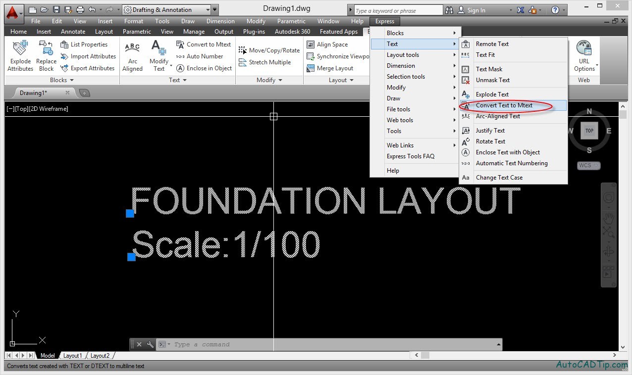 How To Convert Text To Mtext In AutoCAD 2014 AutoCAD Tips