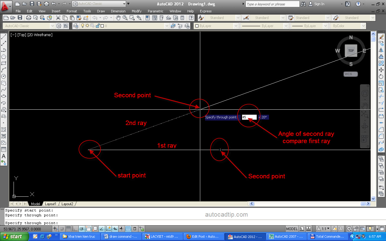 Ray Command In AutoCAD AutoCAD Tutorial