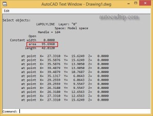 How to calculate an area in AutoCAD