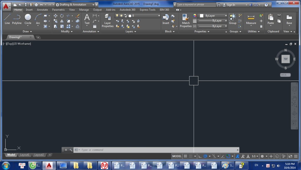 AutoCAD 2015 interface