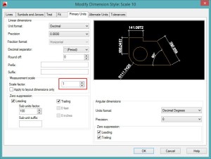 Create a scale 1:10 in the AutoCAD drawing